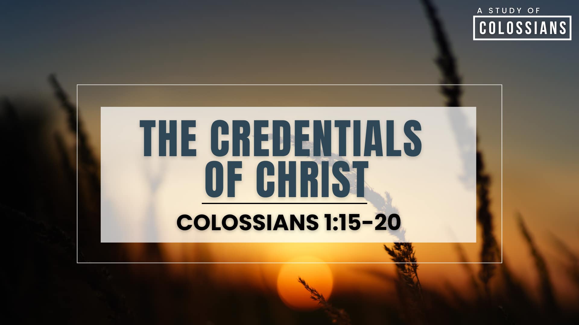 The Credentials of Christ – Redemption Church Christchurch